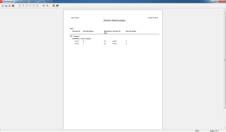Filter activity by Relationship Type in Primavera P6 – Khuong Do Blog