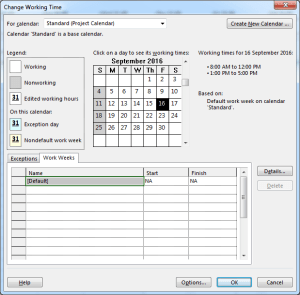 How to edit Project calendar in Microsoft Project – Khuong Do Blog