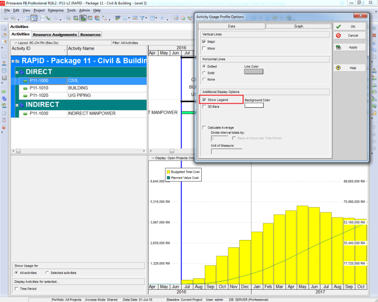 How to Print the Legend for Stacked Histogram in Resource Usage Profile ...
