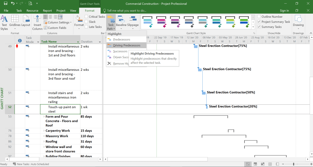 Microsoft Project: Filter predecessor and successor based on “Task Path ...